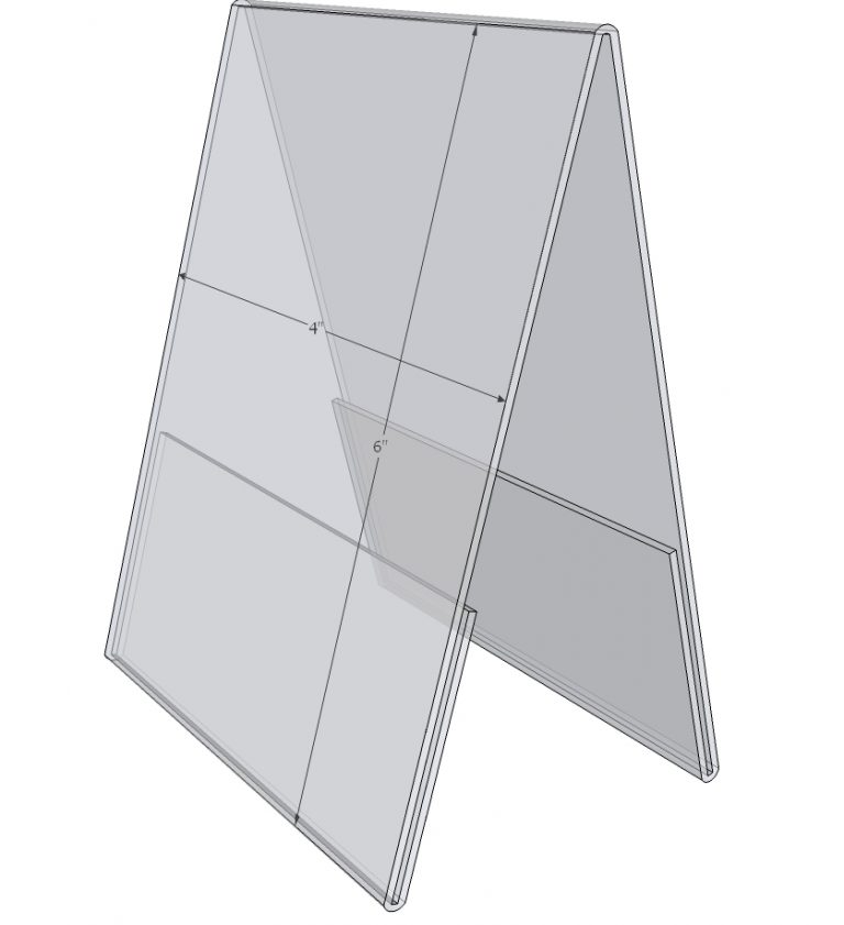 AF4060 - 4" X 6" sign holder(Portrait) - .08 Inch Thickness - Plastics Plus
