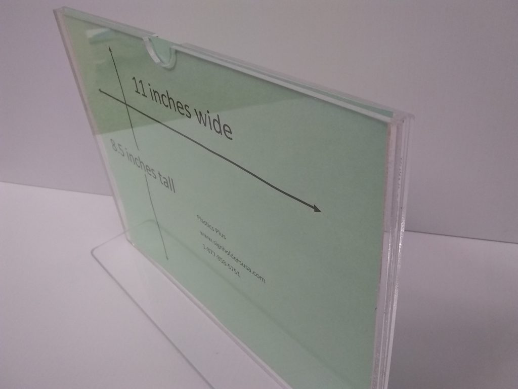 8.5 x 11 acrylic pocket sign holder