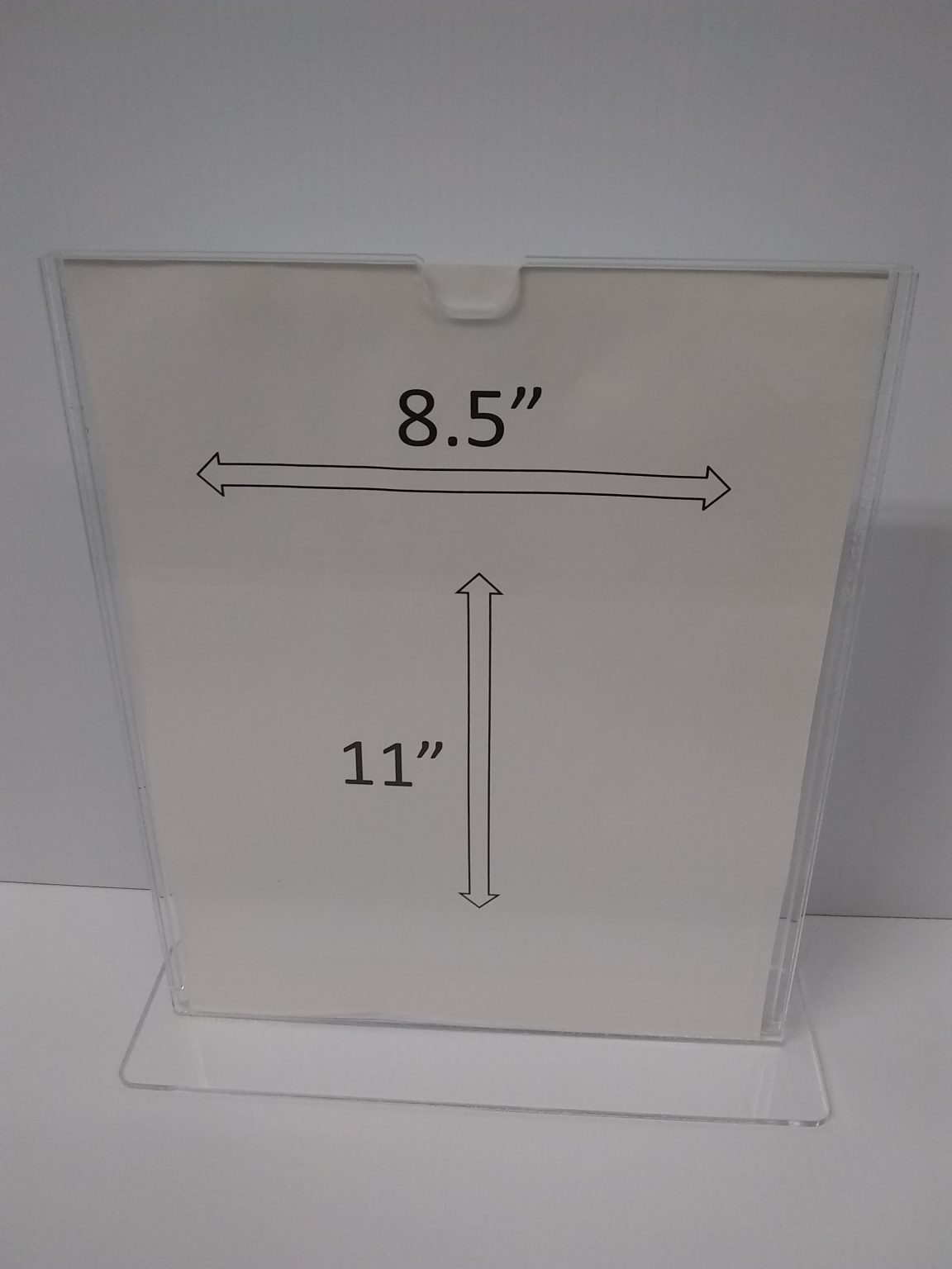 8.5 x 11 acrylic pocket sign holder